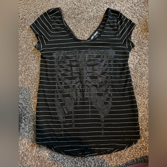 Hot Topic | Tops | Hot Topic Sparkle Ribcage Striped Tee | Poshmark